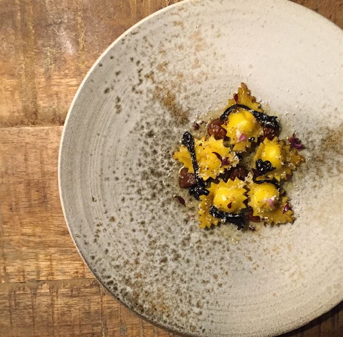 Taleggio cappellacci, black trumpet, chestnut, thai basil | Photo by ...