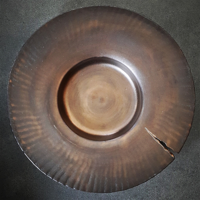 Wheel thrown stone wear plate with a flat rim. 24 cm Dia. The large ...