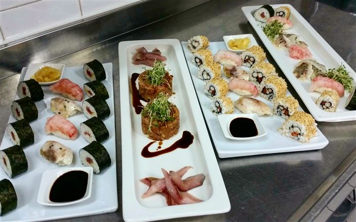 Sushi time....Tuna maki,octopus rolls,nigiri langoustine,nigiri sea ...